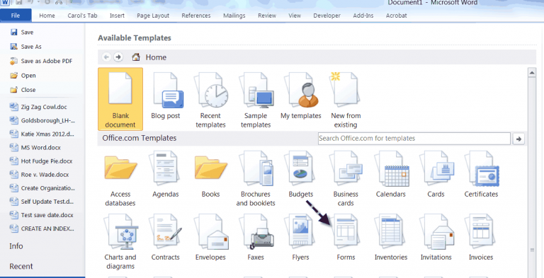  How To Create An Interactive Form In Word 2010 Daves Computer Tips