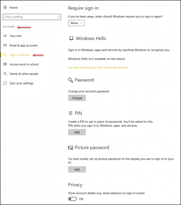 Windows 10 Quick Tip - Sign-In Options | Daves Computer Tips