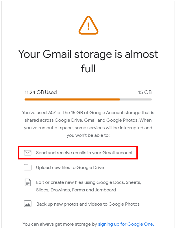  Your Gmail Storage Is Almost Full Daves Computer Tips