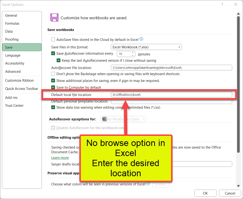 How To Set Up Word Excel AutoSave Without OneDrive Daves Computer Tips