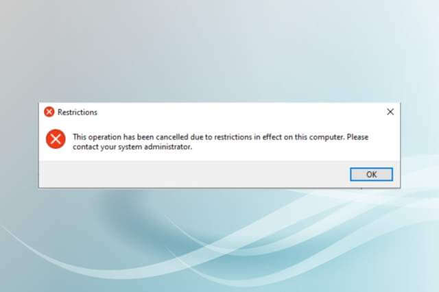 This Operation Has Been Cancelled Due To Restrictions - Solved | Daves ...